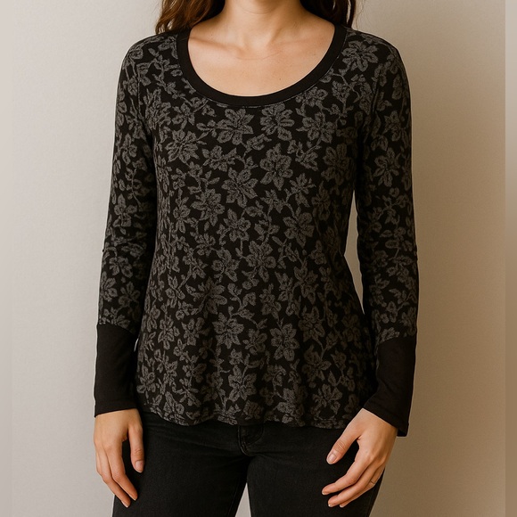 Peruvian Connection | Tops | Peruvian Connection Floral Knit Top Brown ...